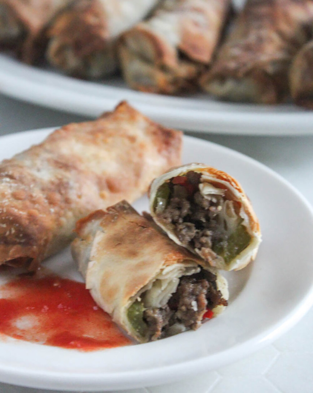 Air Fryer Philly Cheesesteak Egg Rolls - Simplify Recipe